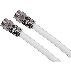 Channel Master 3' Coaxial Cable - Premium-Grade RG6 Coaxial Cable, Tri-Shield Construction, Weatherproof Compression Connectors, Indoor/Outdoor, Low Loss Ideal for Digital HDTV Antennas (White)