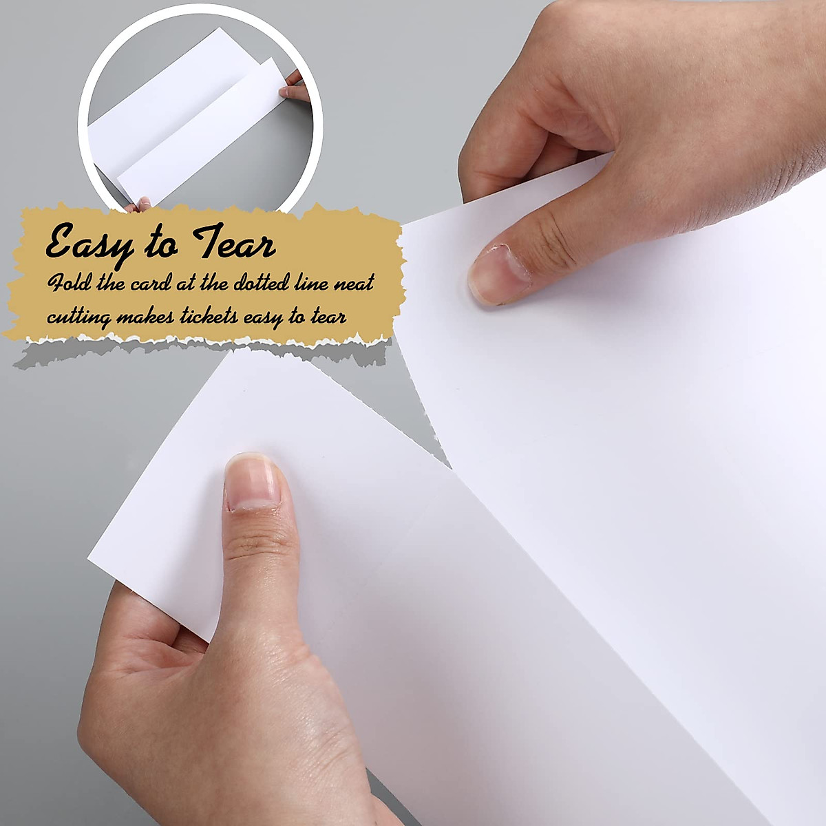 Sabary 500 Sheets Double Sided Printable Raffle Tickets 8.5 x 11'' Perforated Cardstock for Ticket with Tear Away Stub Raffle and Event Ticket 67lb Compatible Laser Inkjet Printer (2.75 x 8.5'')