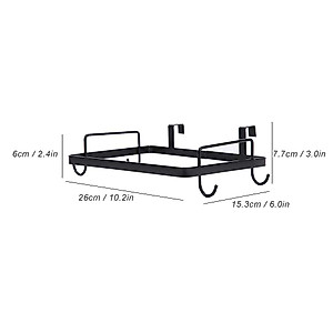 Trash Storage Holder, Garbage Bag Stand Iron Hanging Trash Bag Holder Trash Bag Holder Rack 10.2x6.0x3.0in for Household Kitchen Cabinets Doors and Cupboards(black)