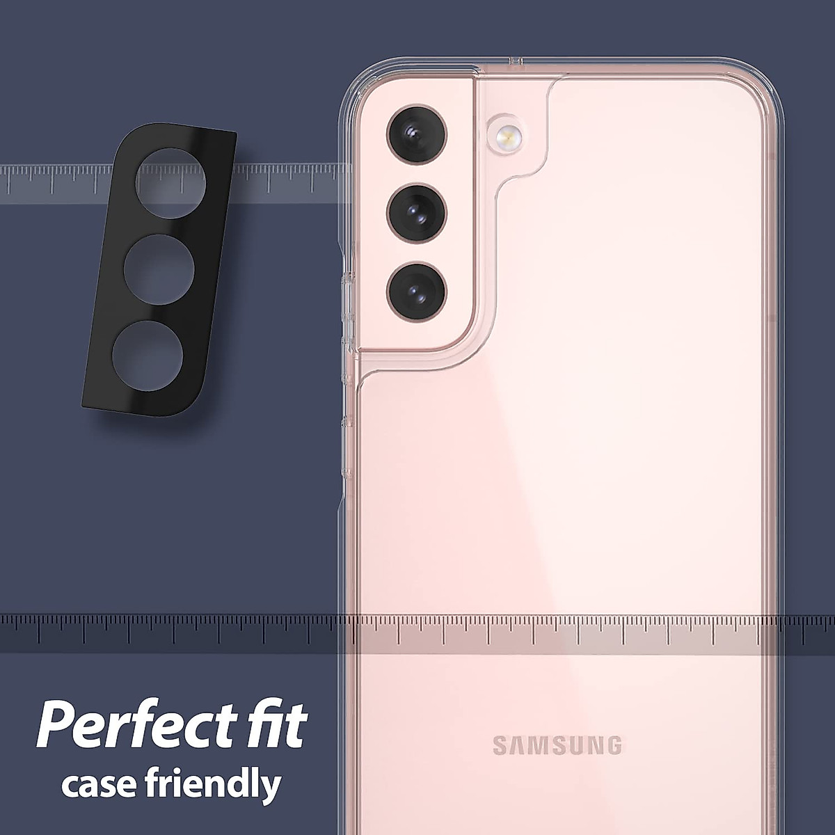 [Dome Camera EZ] Galaxy S22 Camera Protector by Whitestone [One Touch EZ Installation] - Two Pack