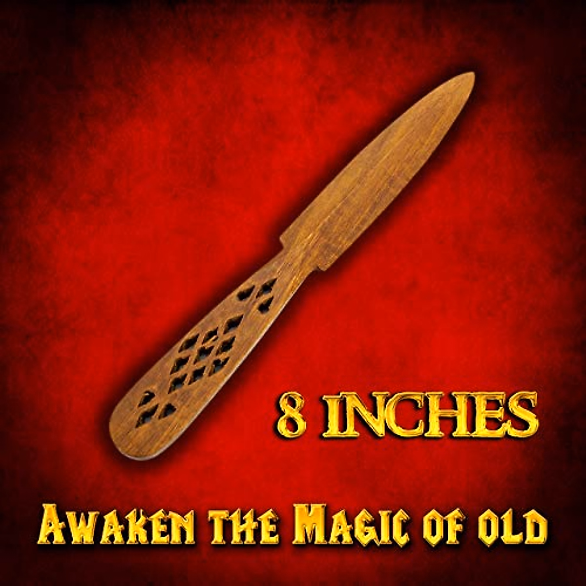 Mythrojan Wooden Knives, Athame Wiccan Wooden Handmade knife Pagan Witch Wizard wicca - Brown