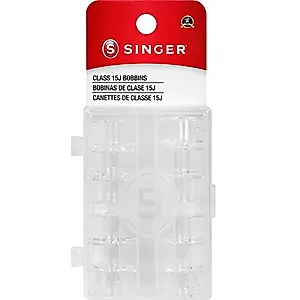 SINGER 06543 Class 15J Bobbins, Transparent, 12-Count