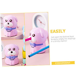 STOBOK Puppy Pencil Sharpener for Kids Manual Pencil Sharpener Mini Cute Manual Pencil Cutter for School Supplies Classroom Stationery Accessories, Pink