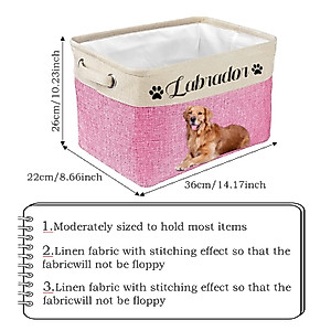 generic Custom Pet Toy Organizer Personalized Pet Folding Storage Basket Stores Dog Toys Dog Blankets & Clothes (dark brown)…