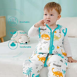 Mosebears Baby Sleep Sack with Feet，Baby Winter Sleep Sack for Toddler Thicken 2.5 TOG (3-4T Years, Baby height 38-42 inches)