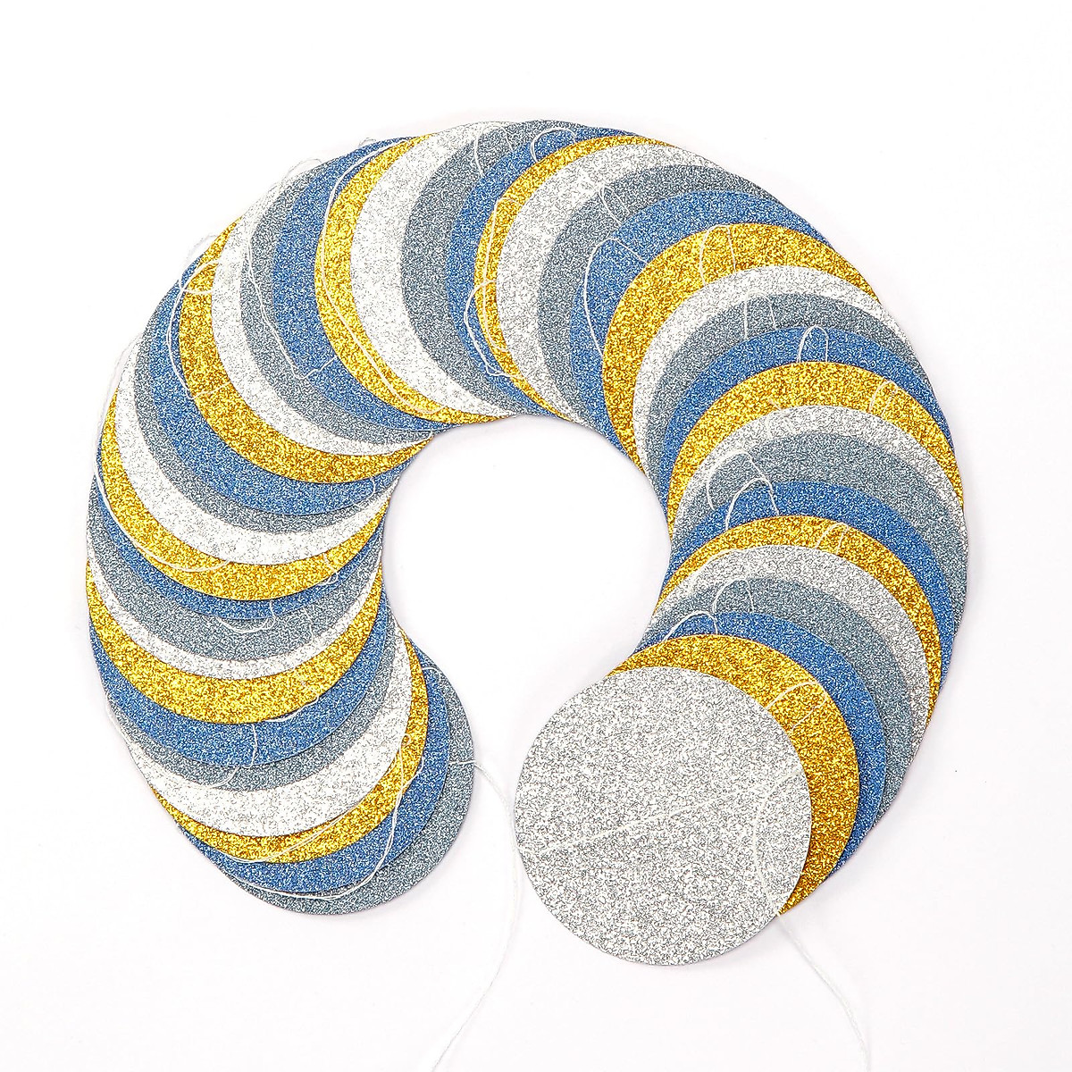 Light-Dusty Blue-Gold Silver Party-Decorations Garland - 52Ft Boys Birthday Baby Bridal Shower Wedding Hanging Streamers Banner,Bachelorette Engagement Graduation Supplies Decor Panduola