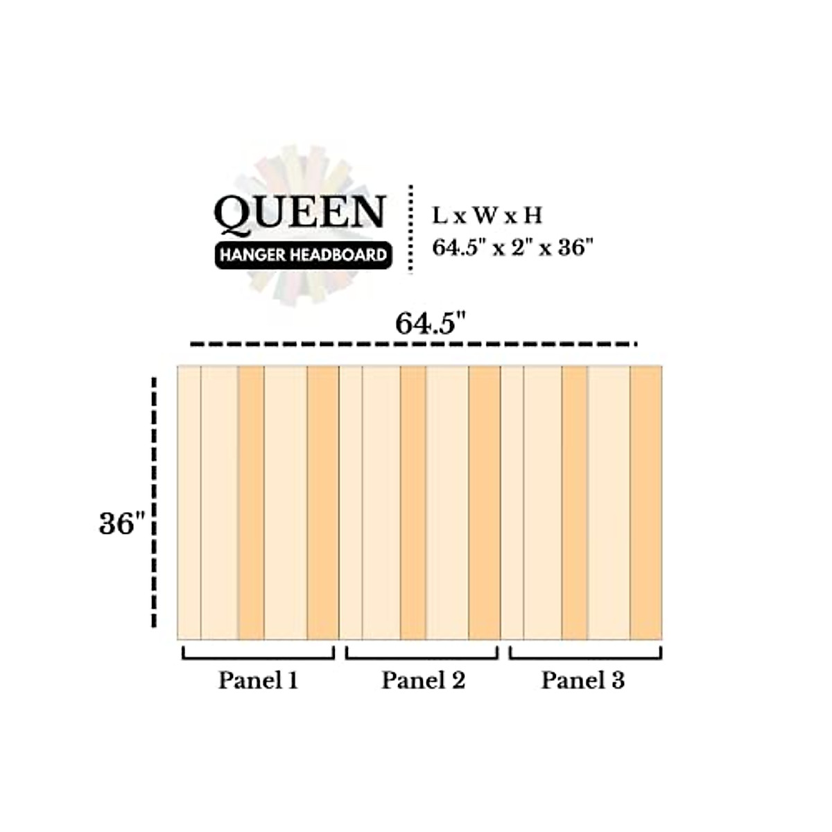 Barn Walls Dark Brown Headboard, Rustic Design, Solid Wood Headboard, Floating Panels, Wall Mount, Adjustable Height, Easy Assembly, Queen Size