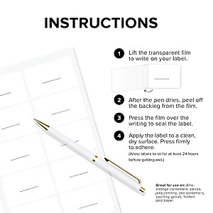 ThreeKin Waterproof Labels for Bottles & Containers - 80 Custom Stickers | All-Purpose & Personalizable | Dishwasher, Freezer & Microwave Safe | BPA-Free | USA-Owned (Blank)