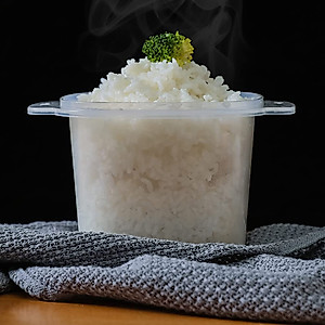 Microwave Rice Cooker Food Container: 2pcs Pasta Cooker Maker Oven Rice Cooker Steamer Microwave Cookware for Rice Chicken Pasta