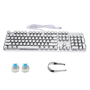 Byged Gaming Keyboard, Bluetooth Wired RGB Backlit Computer Mechanical Keyboard with Retro Keycap, USB Plug-and-Play, for Pc, Laptop and Computer for Gamer Typewriter