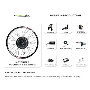 EBIKELING Waterproof Ebike Conversion Kit for Electric Bike 26" Rear Wheel Electric Bicycle Hub Motor Kit with Mountain Bike Rim1500W 1200W 750W 500W Electric Bike Conversion Kit
