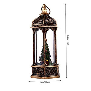 DOITOOL Christmas Lights Vintage Lantern LED Lantern Christmas Snow Globes Holiday Christmas Tabletop Lights Christmas Wind Lantern Plastic Xmas Light Vintage Christmas Light Tabletop Lamp
