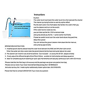 LONDAFISH Electric Fish Tank Vacuum Cleaner Syphon Operated Gravel Water Filter Cleaner Sand Washer
