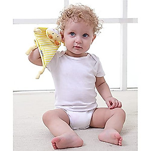 FOMUNI Baby Giraffe Security Blanket Soft Baby Lovey Animal Plush Blanket Unisex Lovie Gift for Toddler, Boys and Girls, 6.7 Inch X 9.84 Inch (Yellow)