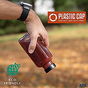 Ilyapa Glass Juice Bottles for Juicing, 12oz Glass Drinking Bottles with Lids, 12 oz Glass Bottles with Caps, 12 Ounce Glass Bottle with Lid for Juice, Milk, Coffee, Tea, Kombucha, Water - Pack of 6