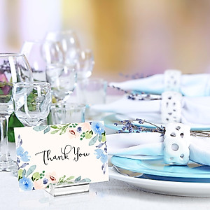 Aboofx 16 Pieces Acrylic Stands Clear Place Card Holders for Cards over 200gsm, 1.6 inch Acrylic Sign Holders Table Number Stands Card Display Stand forWedding Party Events Office Business Meeting