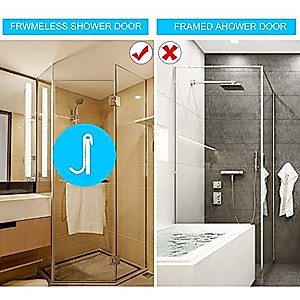 Shower Door Hooks Towel Hooks for Frameless Over The Glass Shower Door Stainless Steel Hooks for Bathroom 2 Pack Black