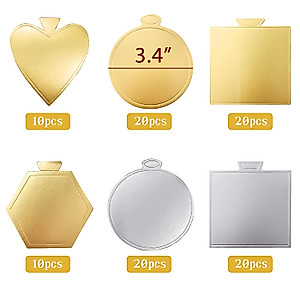 Daily Treasures 100 Pcs Mini Cardboard Cake Bases,Dessert Board Base Cake Paper Plates for Wedding Birthday Party Mousse Cupcake Dessert Displays Tray