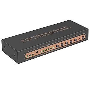 iArkPower 3 in 1 Out HDMI Switch Audio Extractor 4K@30Hz HDMI Switcher with Optical RCA L/R Audio Out