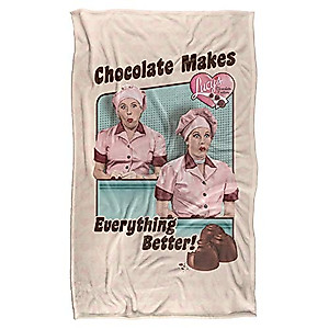 Trevco I Love Lucy Friends and Chocolate Silky Touch Super Soft Throw Blanket 36" x 58"