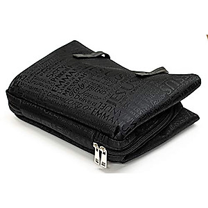 Dicksons Black Purse Fashion Jacquard Fabric Bible Cover Case with Handle, Large