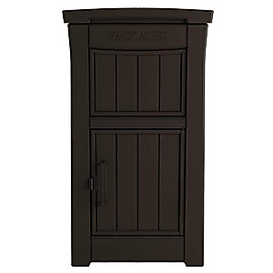Keter Package Delivery Box for Porch with Lockable Secure Storage Compartment to Keep Packages Safe, Brown