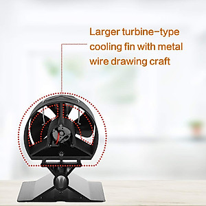 CRSURE Wood Stove Fan for Buddy Heater, 4-Blade Fireplace Fan Heat Powered Fans for Mr Heater, Gas/Pellet/Wood/Propane Log Burner Stove, Thermal Fans for Wood Burner/Burning Stove Top, Non Electric