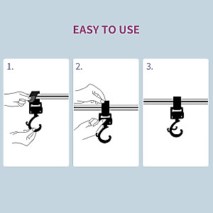 SUNVENO Baby Stroller Hooks for Mom Purse Shopping Grocery Bag and Accessory - (2 Pack)