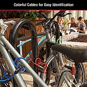 Master Lock Bike Lock Cables with Key, Blue, Green, and Red 3-Pack of Keyed-Alike Bicycle Cable Locks, 6 ft. Long, 8127TRI