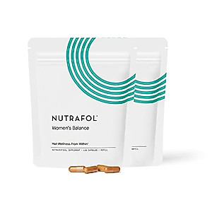 Nutrafol Women's Balance Hair Growth Supplement | Ages 45+ | Clinically Proven for Visibly Thicker Hair & Scalp Coverage | Dermatologist Recommended | 2 Refill Pouches | 2 Month Supply