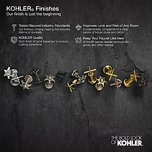 KOHLER 22972-BL Crue Pull Down Kitchen Faucet, Kitchen Sink Faucet with Pull-Down Sprayer, Pull-Down Kitchen Sink Faucet with Multi Function Spray Head, Matte Black