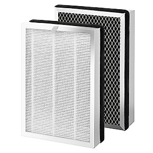 isinlive 25 Replacement Filter Compatible with 25 Air Purifier S1/W1/B1, 3-in-1 H13 True HEPA Activated Carbon Filter, 2 Pack