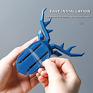 Adhesive Wall Hooks Animals Head Utility Hook Heavy Duty Wall Hangers for Towel Keys Bags Decorative Deer & Elephant Hook for Backpack Hat Scarf Belt Storage Hooks for Kitchen Bathroom Porch, 2 Pcs