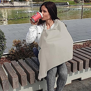 RUIYUE Muslin Nursing Cover for Baby Breastfeeding | 100% Cotton Breathable for Summer,Opaque| Full Coverage for Baby Breastfeeding | Rigid Hoop for Easy Viewing | Soft & Fabric Stylish