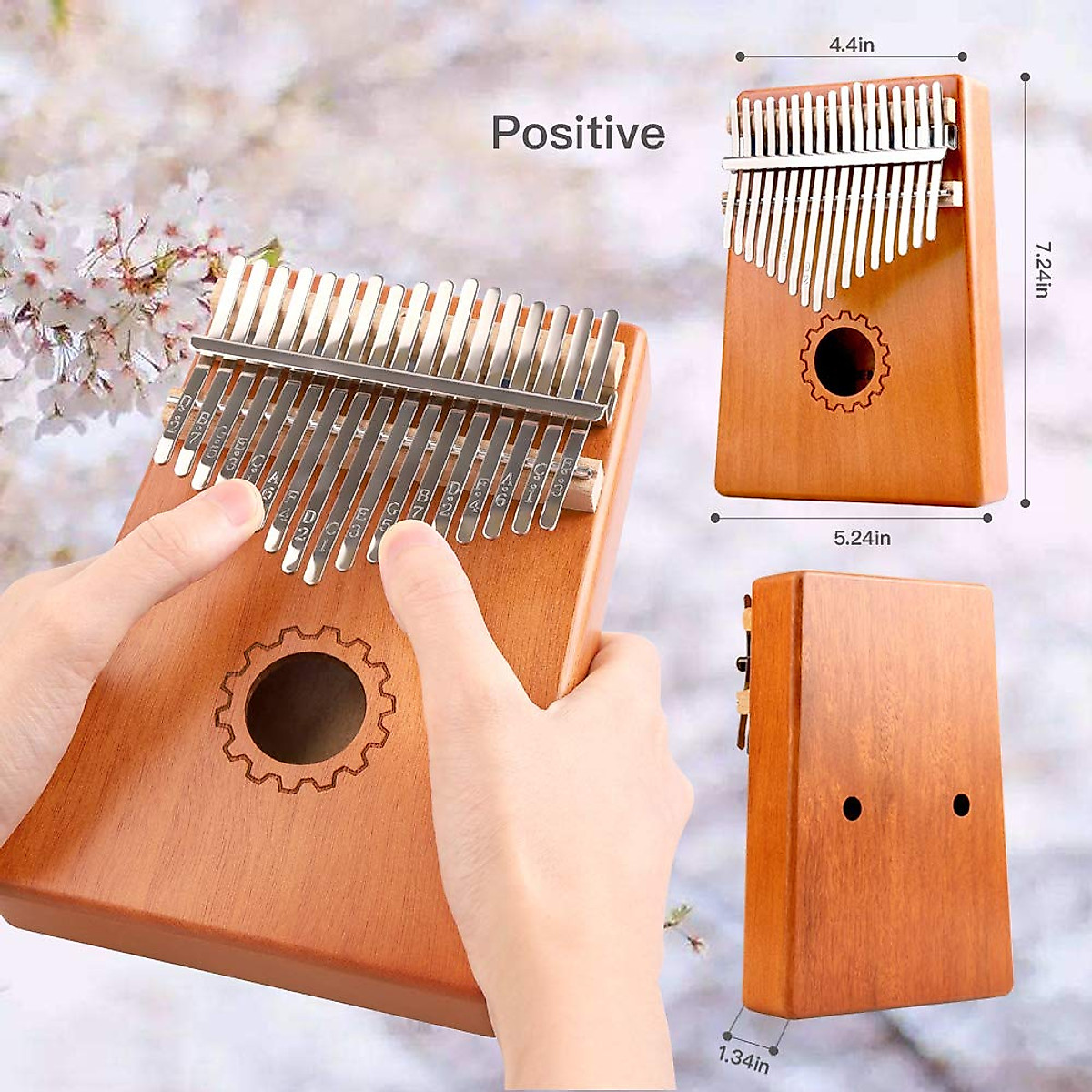 Handmade Gift, Kalimba Thumb Piano, Portable Finger Piano, Mini Musical Instrument with Bag including Study Instruction and Tune Hammer
