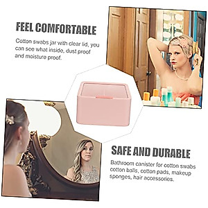FOMIYES 2 Cotton Swab Plastic Box Organizing Box Cotton Swabs for Makeup Cotton Pad Dispenser Cosmetic Cottons Box Bathroom Storage Container Cotton Swab Storage Bottles Storage Case Pink
