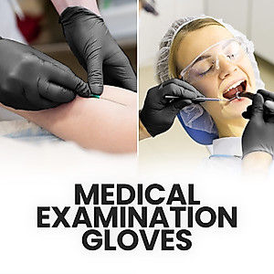 Heavy Duty Black Nitrile Gloves - 6 Mil Nitrile Gloves, Black Tattoo Gloves, Cleaning, Cooking, Mechanic, Medical Gloves