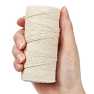 Tenn Well Butchers Cooking Twine, 328 Feet 3Ply 1mm Cotton Bakers Twine, Food Safe Kitchen Twine String for Roasting, Trussing Meat and Turkey, Food Prep, Baking and More 1pc White