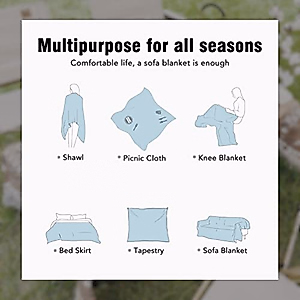 tiowik Butterflies Throw Woven Blanket with Tassel for Home Decoration Chair Couch Sofa Bed Beach Travel Picnic Cloth Tapestry Shawl Cozy Cotton (White 63×51 Inches)