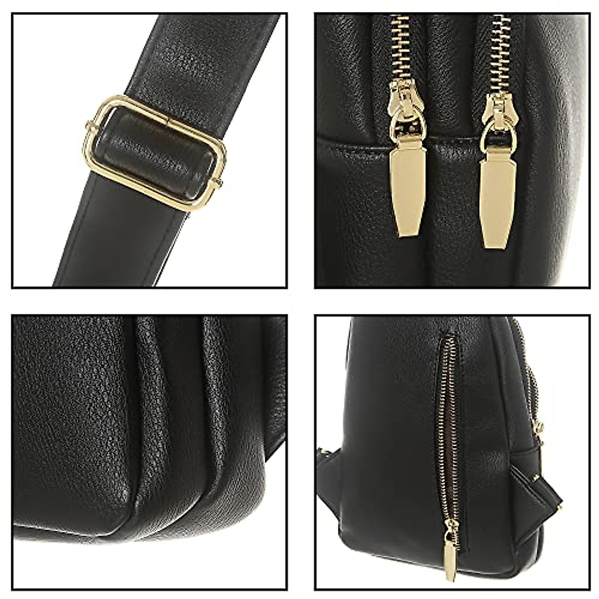 Small Crossbody Purse, Fanny Packs for Women Man Sling Bag Vegan Leather Crossbody Sling Purse for Gifts(Style5-Black)