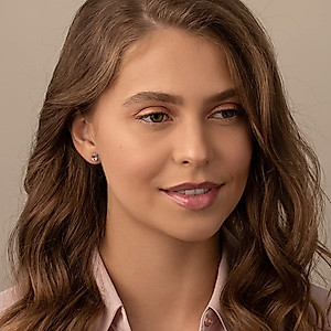 Peora Solid 14K Yellow Gold Aquamarine Earrings for Women, Genuine Gemstone Birthstone Solitaire Studs, Hypoallergenic 7x5mm Oval Shape, 1.25 Carats total, Friction Back