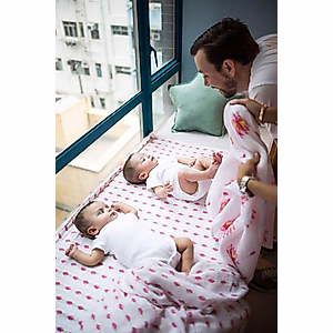 Malabar Baby Certified Organic Swaddle Blanket Set | Luxurious Cotton Muslin Blankets for Girls & Boys | Baby Receiving Swaddles for Newborns & Infants | Unique Gifts, 2 Pack (Enchanted Garden)