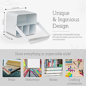 Lola Creates Craft Box - Art Bin Storage Container - Art Supply Organizer - Office Caddy - Pencil Organizer - Desk Marker Organizer - Craft Supplies Storage