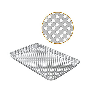 16.5 x 11.5 Inch Disposable Aluminum Foil Pans Use on BBQ or Indoor Hot Plate, Aluminum Sheet Pans for Cooking, Baking, Heating -Protect Cooking Grate Heavy Duty Grill Topper 10 Pack