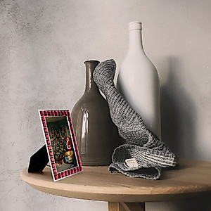 LARAINE Picture Photo Frame 5x7 Rhinestones Metal High Definition Glass Display Pictures for Tabletop Crystal Home Decorative Holiday Gift (Red, 5x7)