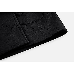 Baby Kids Boys Girls Classic Wool Blend Coat Winter Double Breasted Trench Coat Outwear Pea Coat Jacket with Belt Black