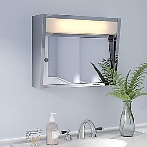 Ketcham SDL-2419-24" W x 19" H Sliding Door Series Surface Mounted Polished Edge Mirror Door Medicine Cabinet