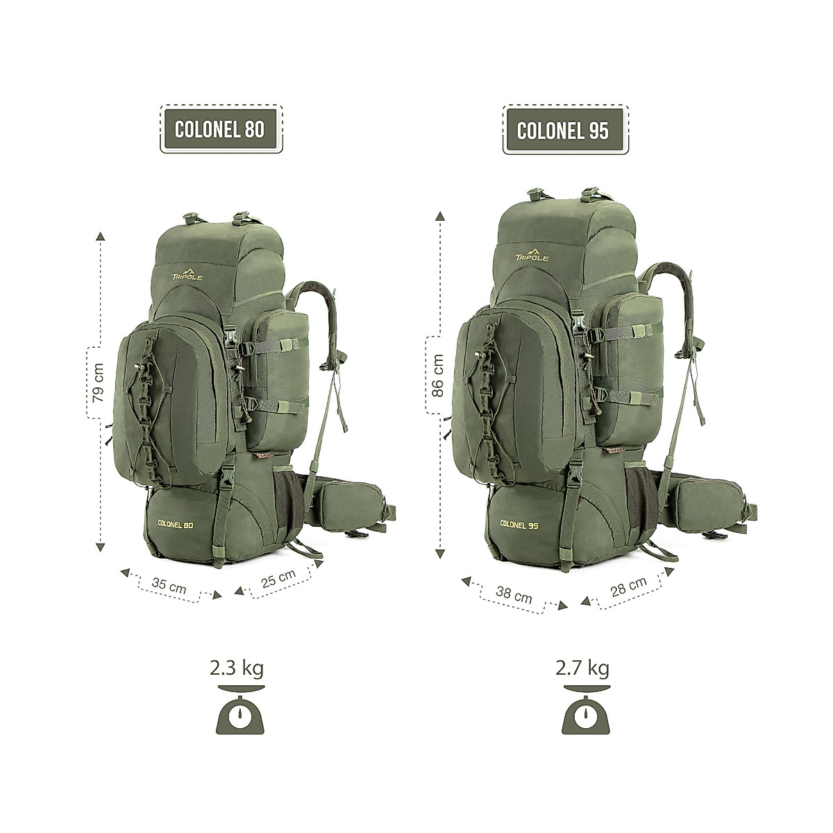 TriPole Colonel 85 litres Rucksack + Detachable Day Pack, Digital Camouflage