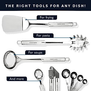 Home Hero Kitchen Utensils Set - Stainless Steel Cooking Utensils Set with Spatula - Kitchen Gadgets & Kitchen Tool Gift 54-pcs Set