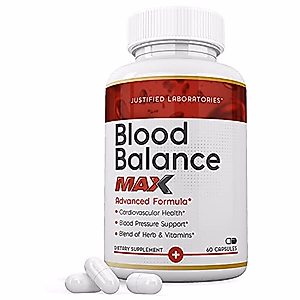 Justified Laboratories Blood Balance Max 1295MG Formula All Natural Supplement Pills 60 Capsules